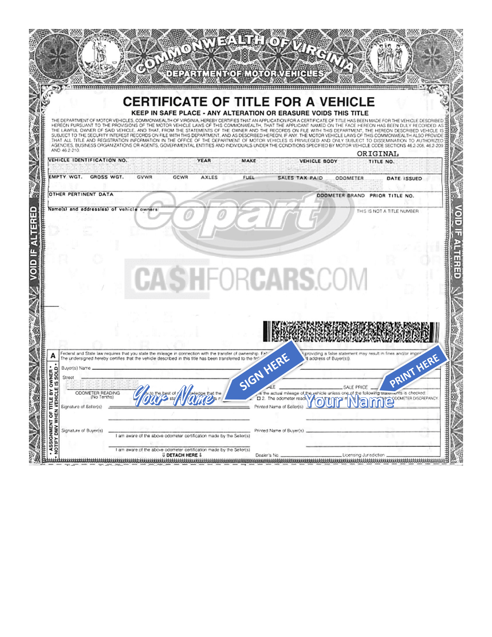 How To Sign Your Car Title In Virginia Cashforcars How To Sign Your Car Title In Virginia Cashforcars